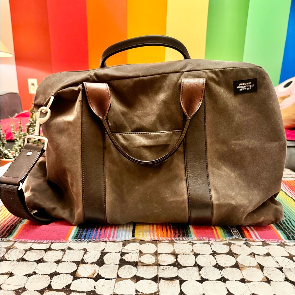Jack Spade Overnight Duffle - Waxed Canvas X Leather - Gem